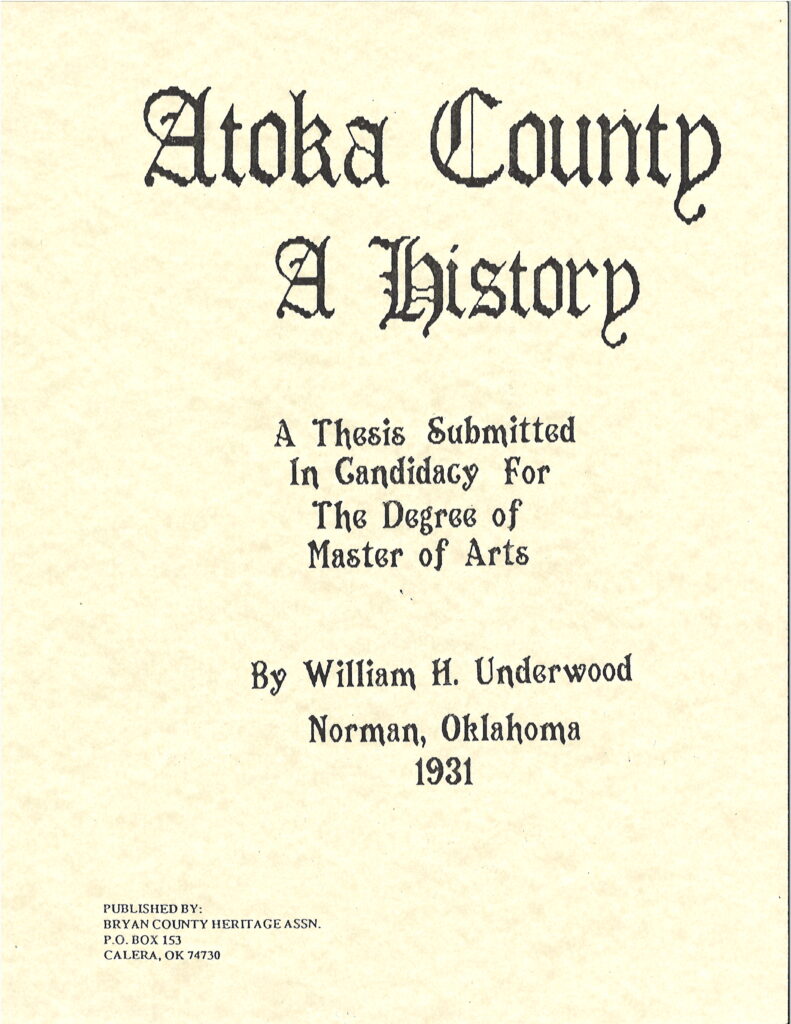 History of Atoka County – Bryan County Genealogy Library & Archives